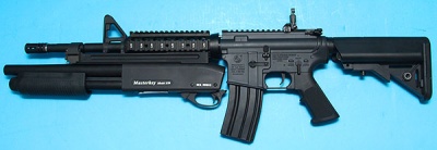M4 Magpul Battle Rifle with Masterkey Shotgun Black AEG G&P - Airsoft ...
