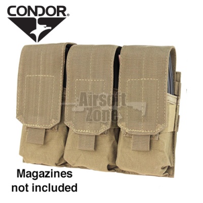 Kangaroo M4 Triple Magazine Velcro Insert Pouch Tan CONDOR - Airsoft ...