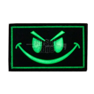 Smiley Face Light PVC Velcro Glow in the Dark Patch - Airsoft Zone UK