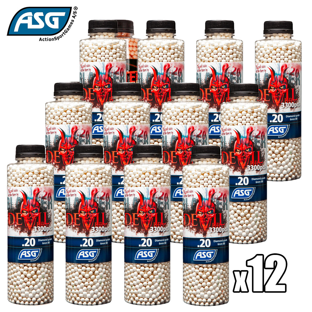 12x Blaster Devil 0.20g BBs Bottle of 3300 ASG - Airsoft Zone UK