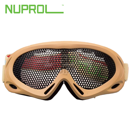Pro Wire Mesh Goggles Large Tan NUPROL - Airsoft Zone UK
