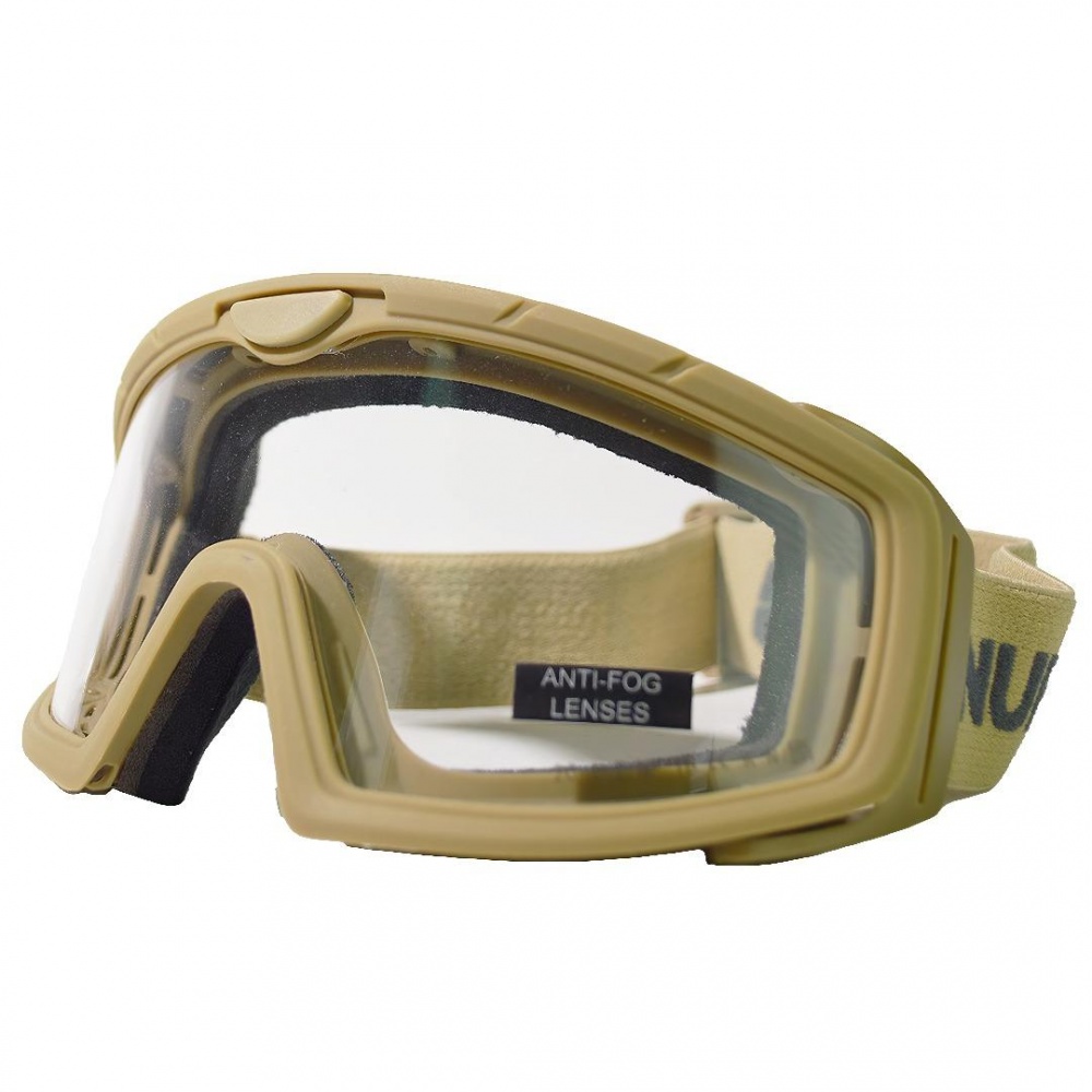 NP Battle Visor Tan Protective Goggles Clear NUPROL - Airsoft Zone UK