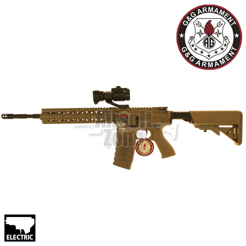 CM16 M4 R8-L with Red Dot Sight Tan AEG G&G - Airsoft Zone UK