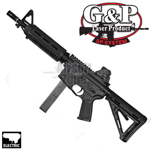 M4 MOE 9mm SMG Magpul Black AEG G&P - Airsoft Zone UK