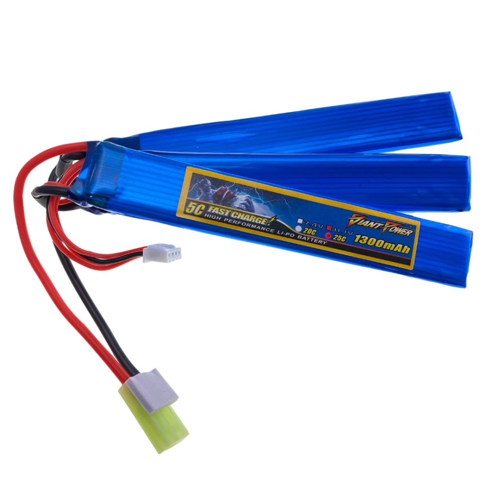 11.1V 1300mAh 25C LiPo Crane Stock Battery Giant Power - Airsoft Zone UK