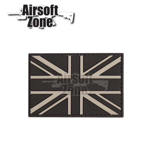 UK Flag Union Jack (Black) PVC Velcro Patch - Airsoft Zone UK