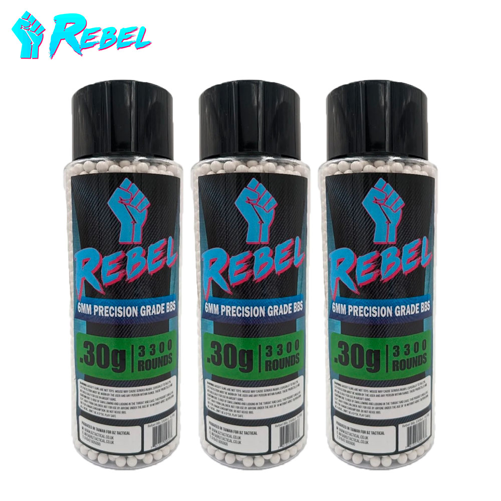 3x Precision 0.30g BBs Bottle of 3300 Rebel - Airsoft Zone UK
