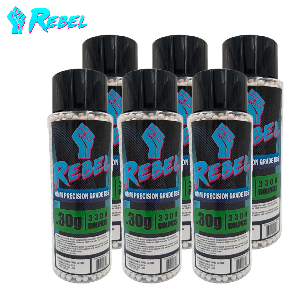 6x Precision 0.30g BBs Bottle of 3300 Rebel - Airsoft Zone UK