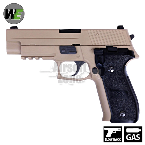 SG P226 MK25 with Rail Full Metal Pistol Tan GBB WE - Airsoft Zone UK