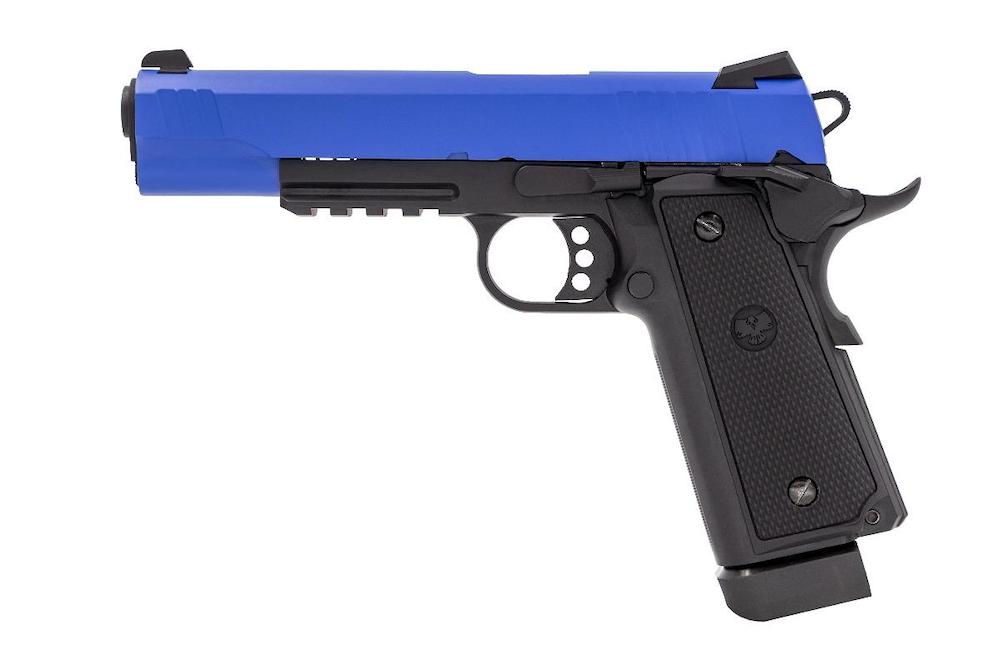 Hi-Capa R14 Railed Two Tone Blue Pistol GBB Raven - Airsoft Zone UK
